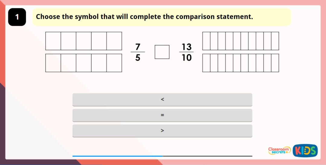 Year 5 Compare and Order Fractions Greater than 1 Game | Classroom ...