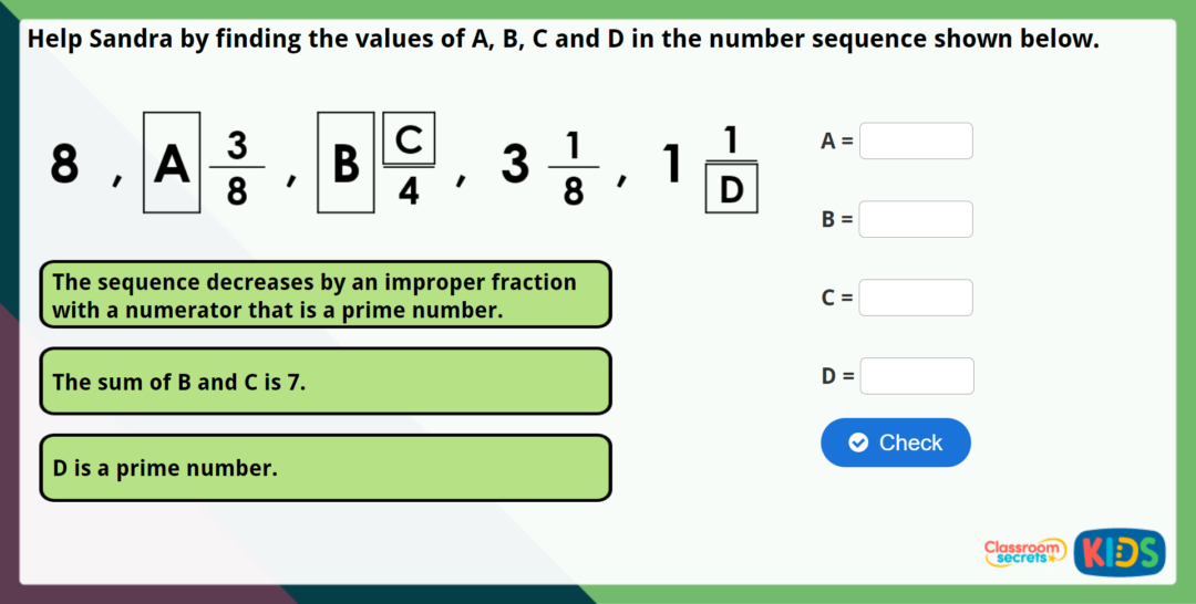 Year 5 Number Sequences Maths Challenge | Classroom Secrets Kids