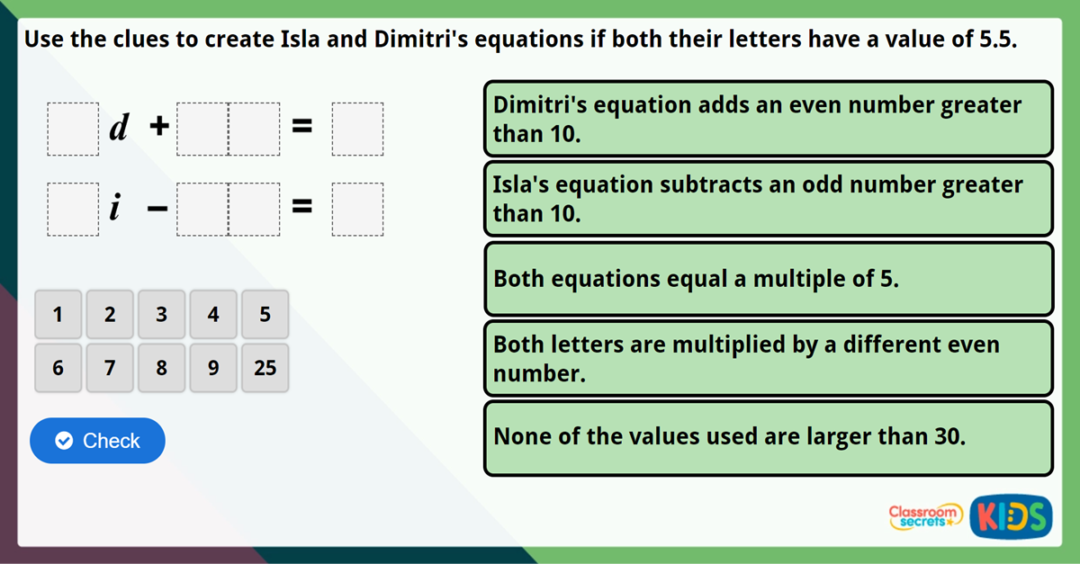 Year 6 Two-Step Equations Maths Challenge | Classroom Secrets Kids
