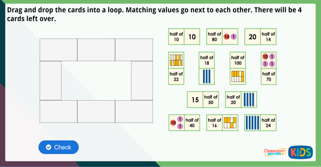 Year 2 Find a Half Maths Challenge | Classroom Secrets Kids
