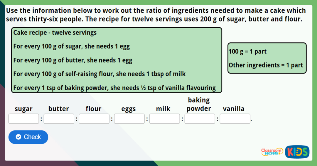Year 6 Introducing the Ratio Symbol Maths Challenge | Classroom Secrets ...