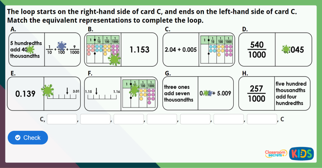 Year 5 Thousandths as Decimals Maths Challenge | Classroom Secrets Kids