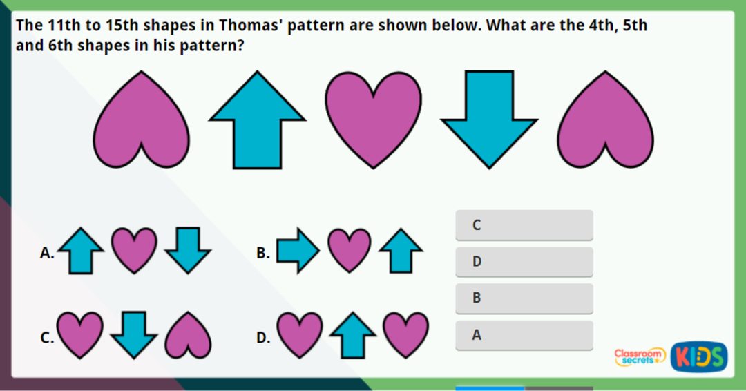Year 2 Making Patterns with Shapes Maths Challenge | Classroom Secrets Kids