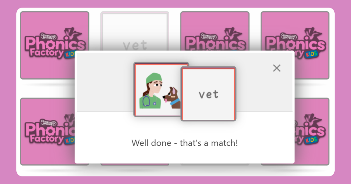 Phonics Phase 3 Set 6 Memory Matching Game in the Phonics Factory ...