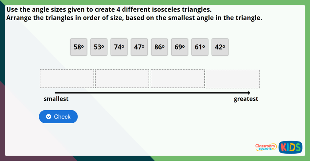 Year 6 Angles in a Triangle 2 Maths Challenge | Classroom Secrets Kids