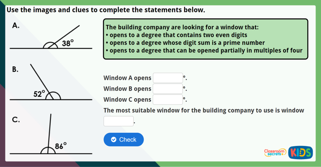 Year 6 Calculate Angles Maths Challenge | Classroom Secrets Kids