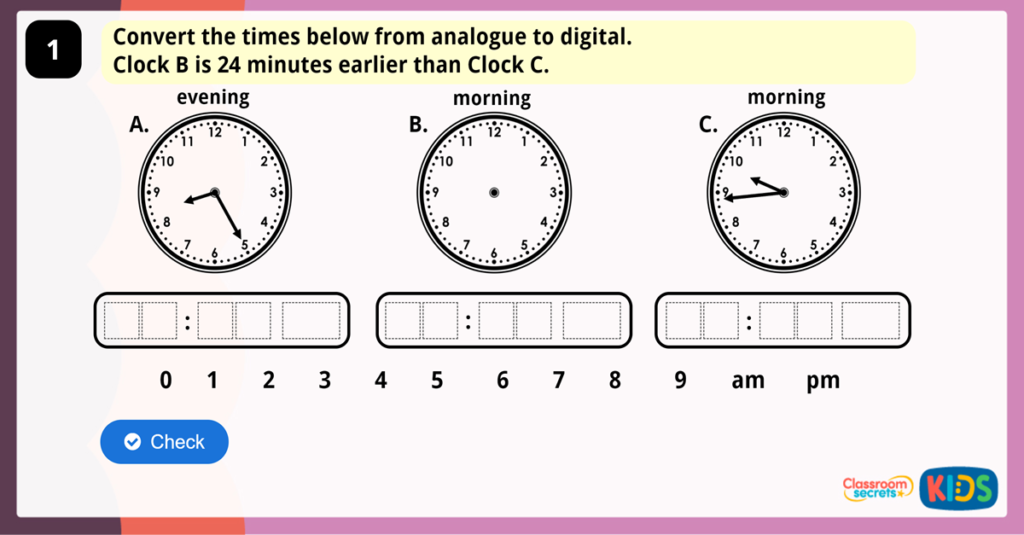 Year 4 Analogue To Digital 12 Hour Game Classroom Secrets Kids Year 4 Analogue To Digital 12 Hour Game Classroom Secrets Kids