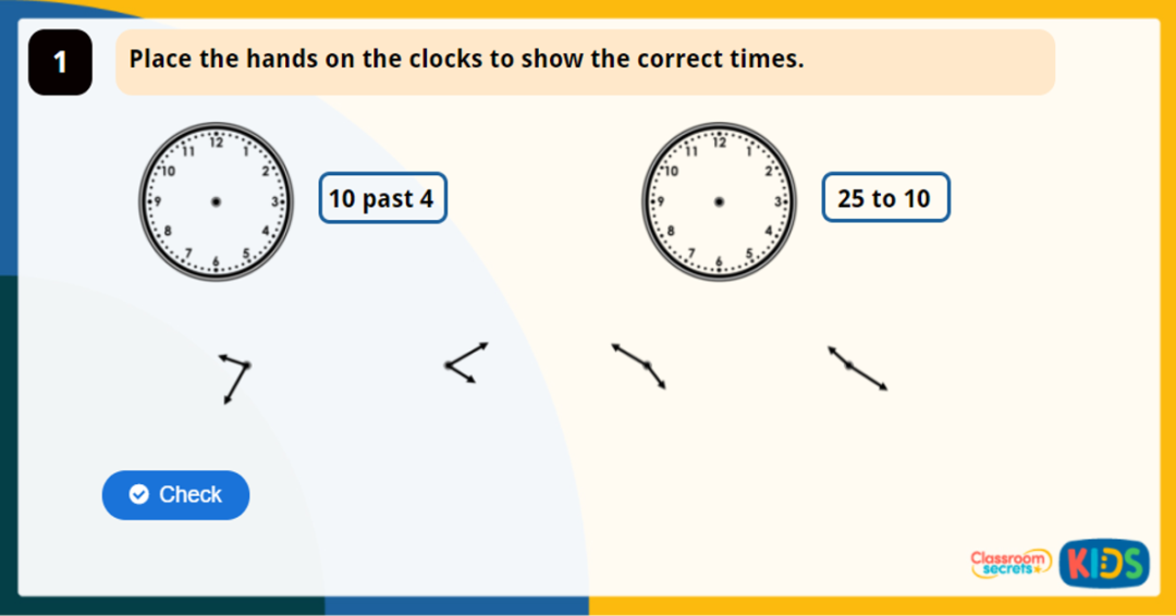 Year 2 Telling Time to 5 Minutes Game | Classroom Secrets Kids