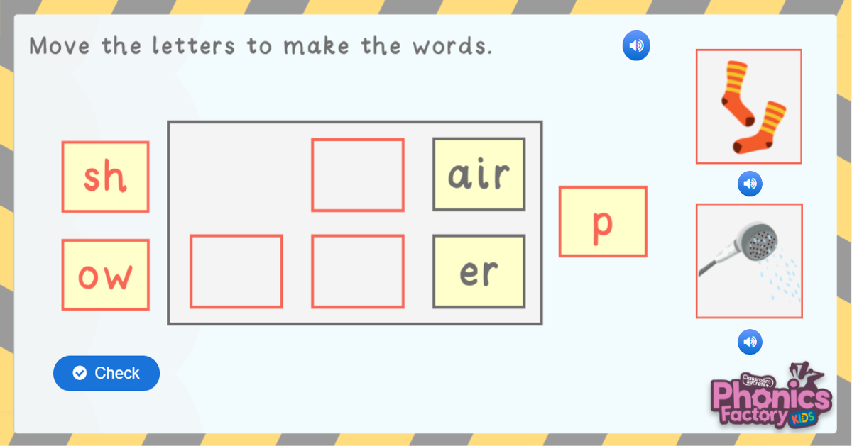 Phonics Phase 3 Set 12 Segment the Word Game in the Phonics Factory ...