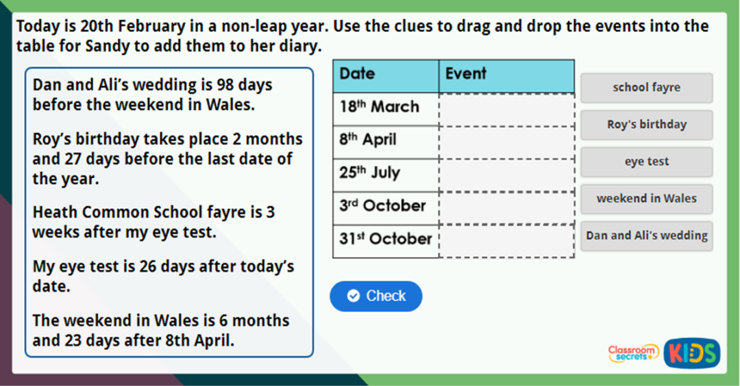 Year 4 Years, Months, Weeks and Days Maths Challenge | Classroom ...
