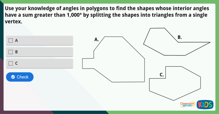 Year 6 Angles in Polygons Maths Challenge | Classroom Secrets Kids