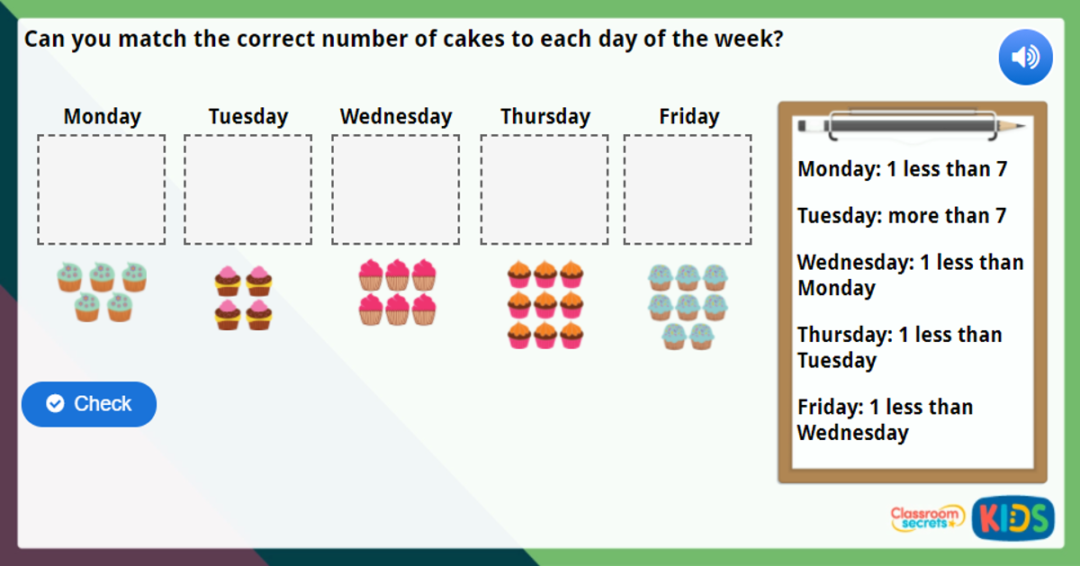 Year 1 Count One Less Maths Challenge | Classroom Secrets Kids