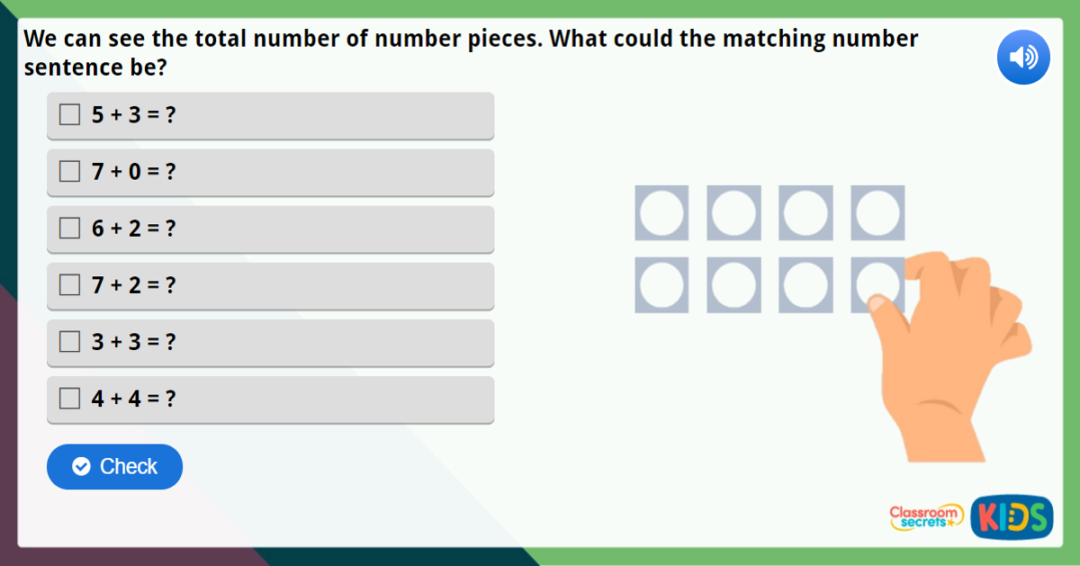 Year 1 The Addition Symbol Maths Challenge | Classroom Secrets Kids