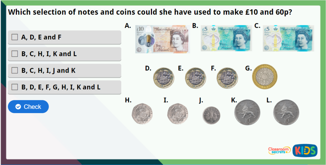 Year 2 Select Money Maths Challenge | Classroom Secrets Kids