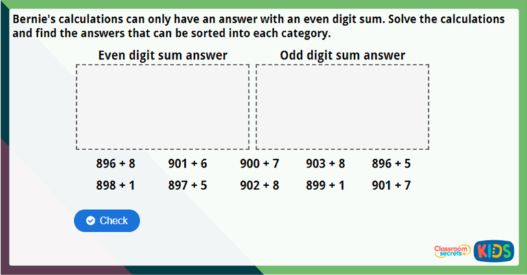 Year 3 Add 3-Digit and 1-Digit Numbers Maths Challenge | Classroom ...