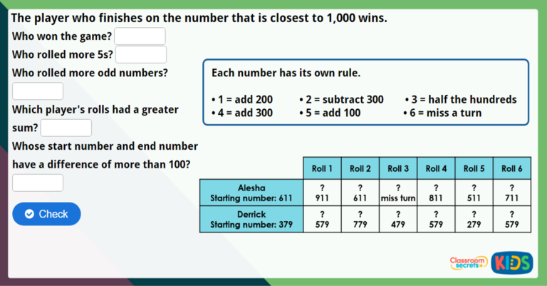Year 3 Add and Subtract 100s Maths Challenge | Classroom Secrets Kids