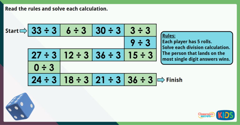 Year 3 Divide by 3 Maths Challenge | Classroom Secrets Kids