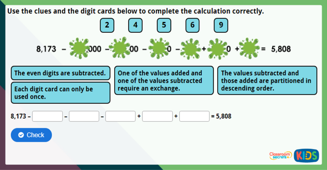 Year 4 Partitioning Maths Challenge | Classroom Secrets Kids