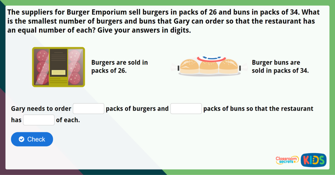 Year 6 Common Multiples Maths Challenge | Classroom Secrets Kids