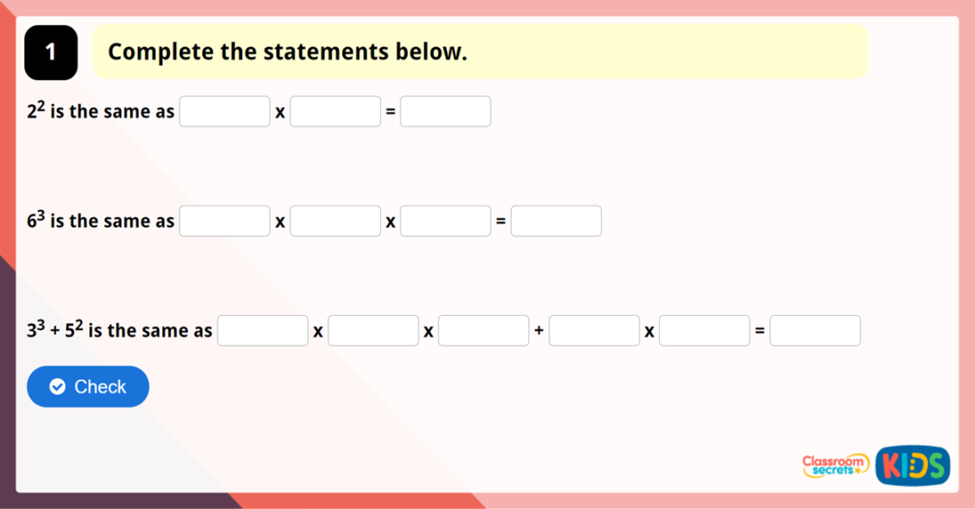 Year 6 Square and Cube numbers Game | Classroom Secrets Kids