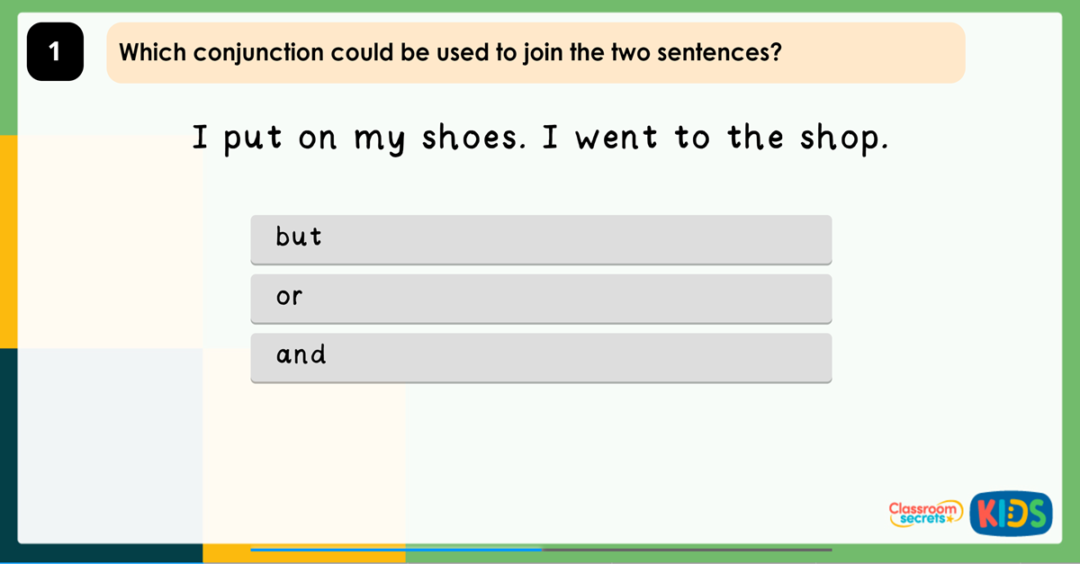 Year 2 Conjunctions in Sentences Game | Classroom Secrets Kids