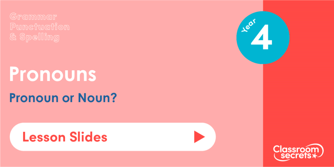 Pronoun or Noun? Year 4 Lesson Slides | Classroom Secrets Kids