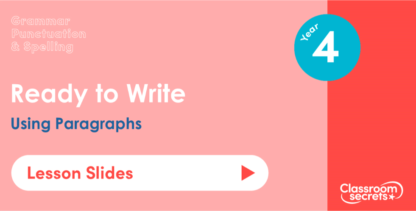 Using Paragraphs Year 4 Lesson Slides | Classroom Secrets Kids