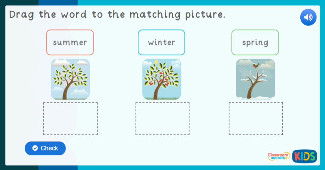 Reception Seasons Labelling Game | Classroom Secrets Kids