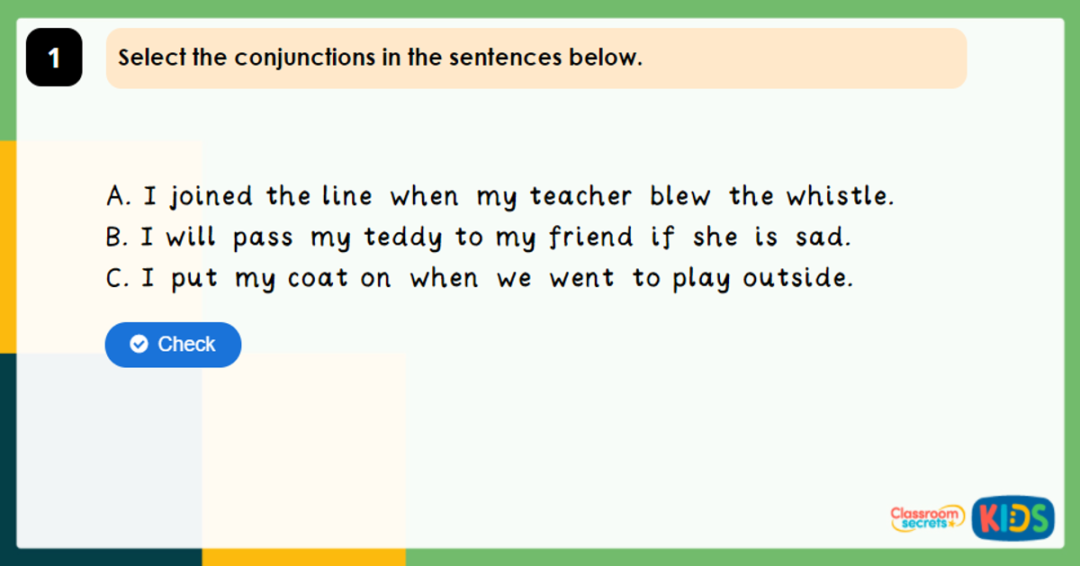 Year 2 Recognising and Using 'when' and 'if' Game | Classroom Secrets Kids