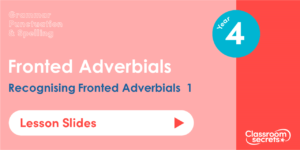 Recognising Fronted Adverbials 1 Year 4 Lesson Slides | Classroom ...