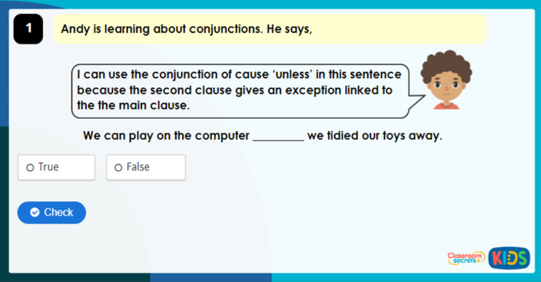Year 3 Using Conjunctions to Express Cause Game | Classroom Secrets Kids