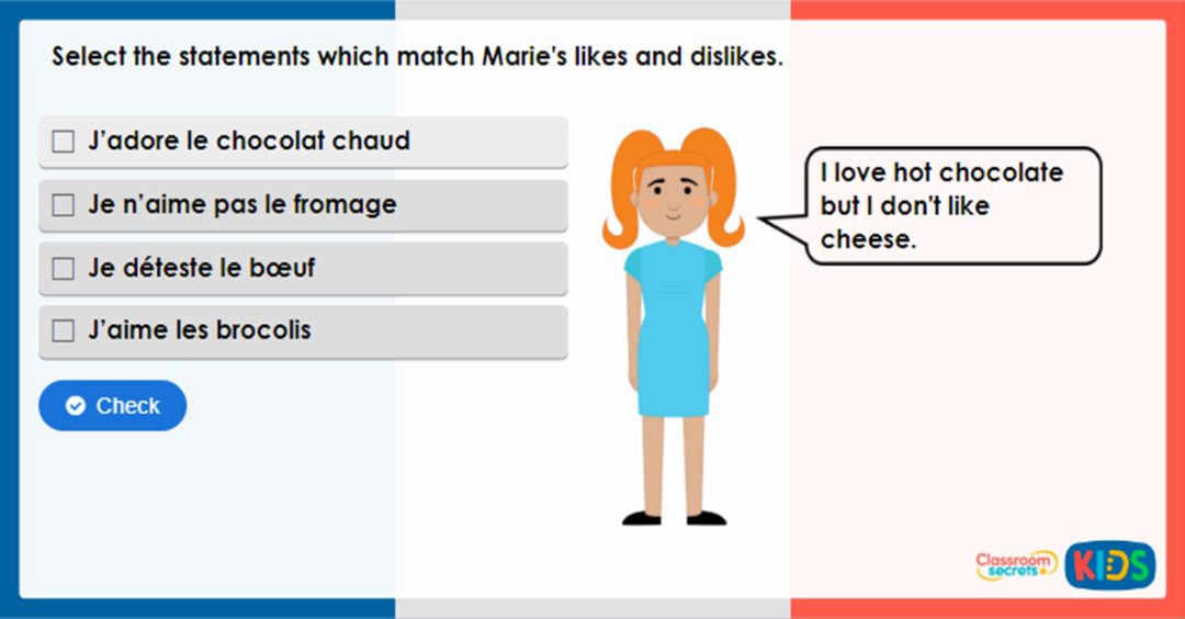 Year 5 French Food Likes and Dislikes Game | Classroom Secrets Kids