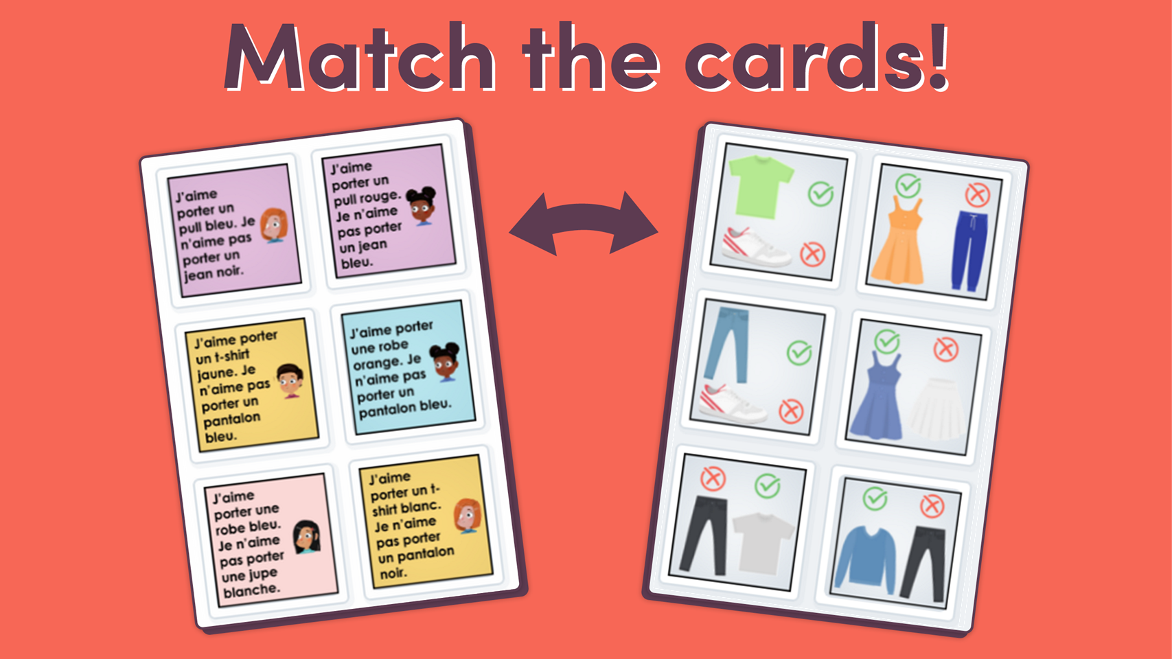 Year 5 French What I'm Wearing Matching Activity | Classroom Secrets Kids