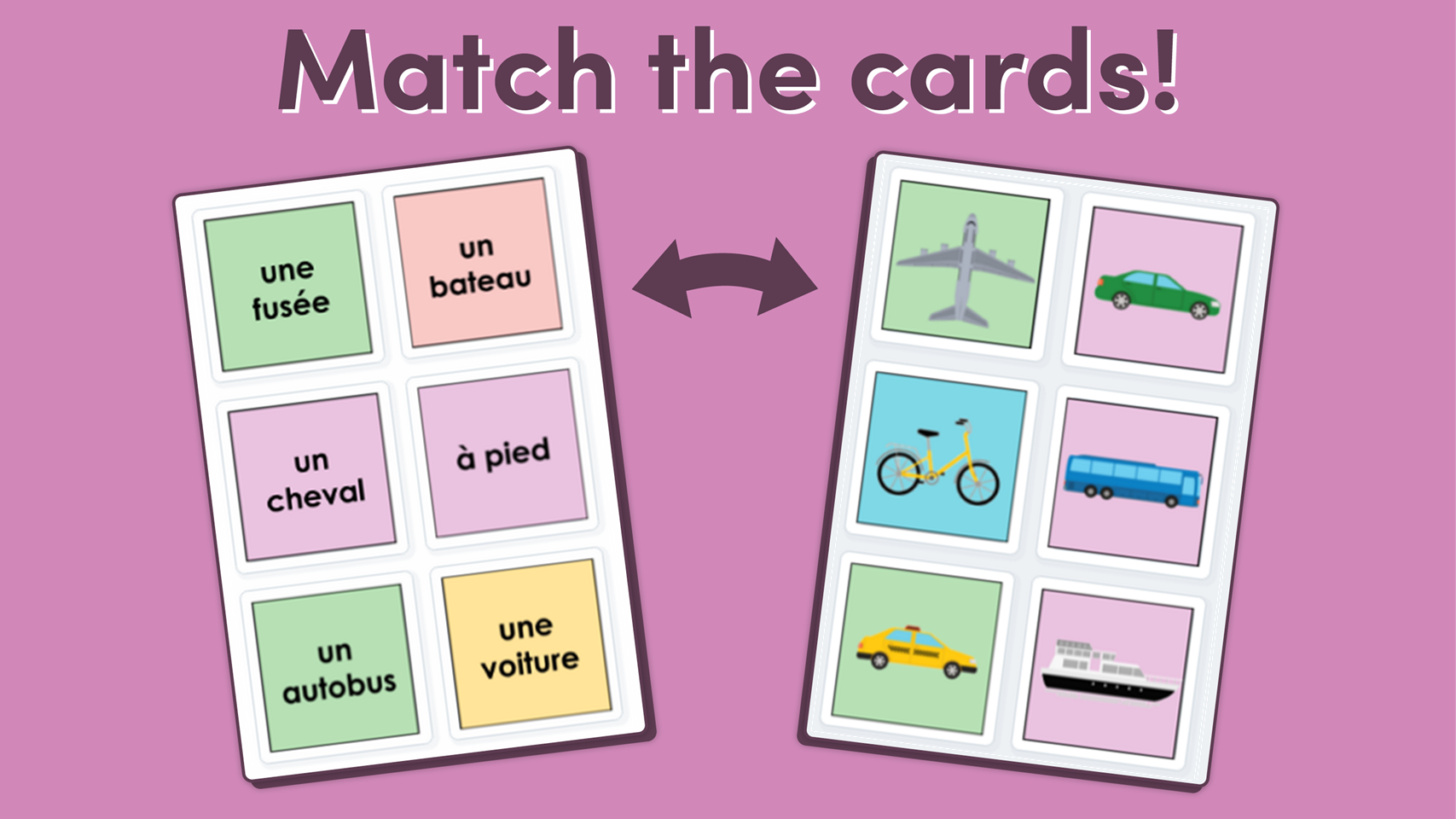 Year 4 French Holidays and Travel Matching Game | Classroom Secrets Kids