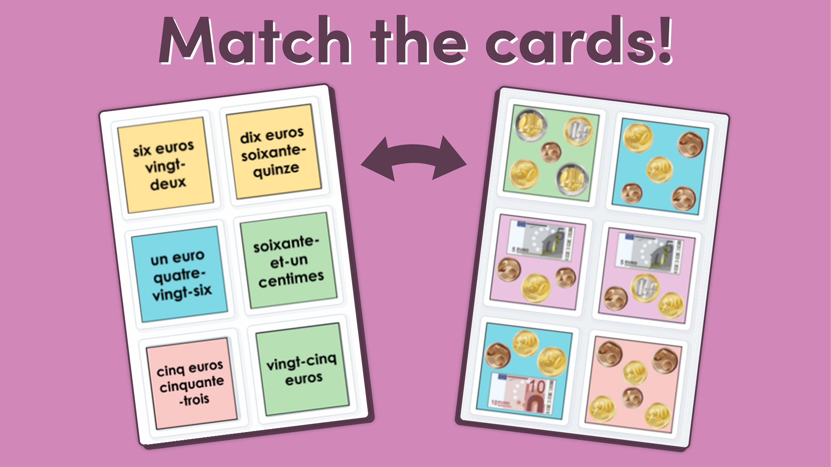 Year 4 French Pocket Money Matching Game | Classroom Secrets Kids
