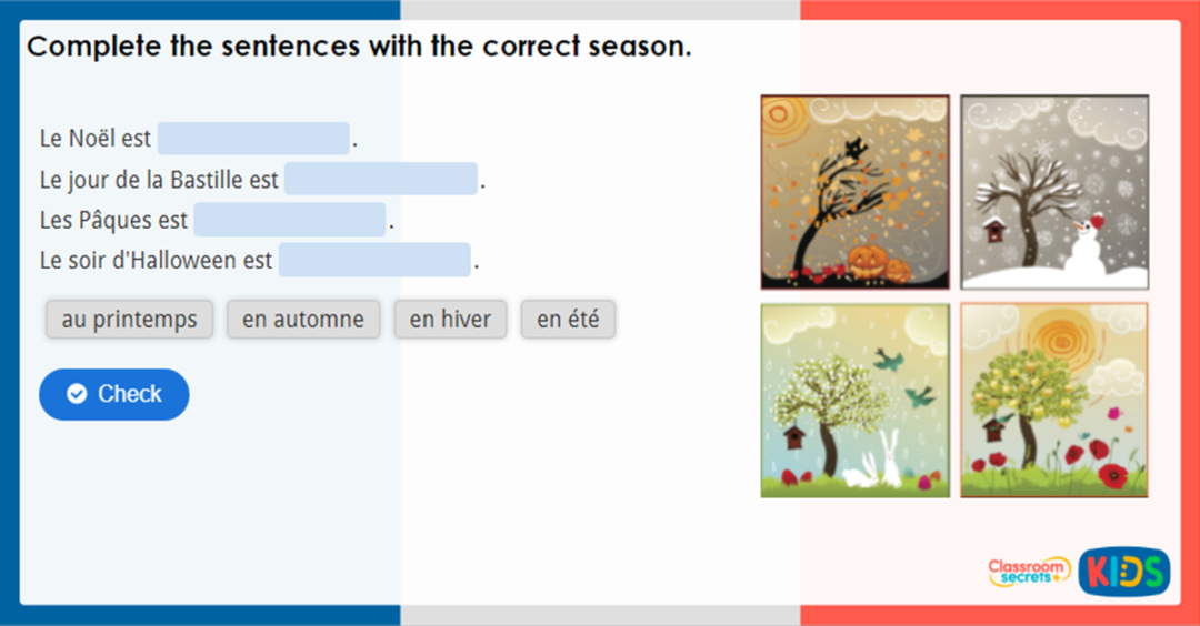 Year 6 French The Weather and Seasons Game | Classroom Secrets Kids